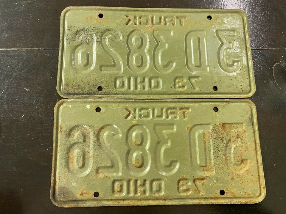 Vintage Set 1973 Ohio Truck Plate | eBay