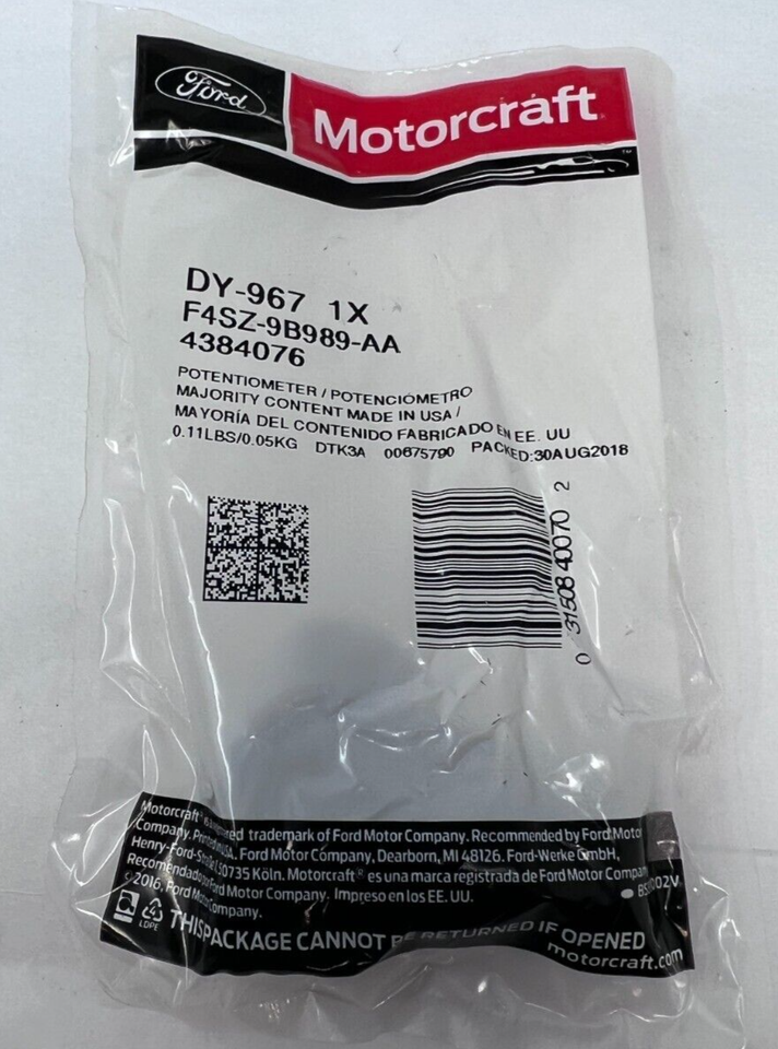 Motorcraft DY967 F4SZ-9B989-AA OEM Throttle Position Sensor TPS | DY ...