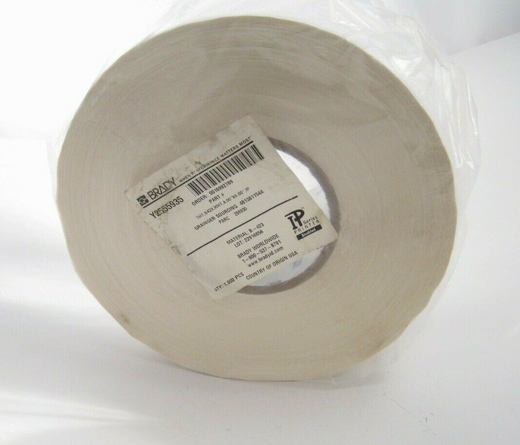 BRADY TH-B423-WHT 4" x 6" Label Roll White - 3" Core - B-423 Material ...