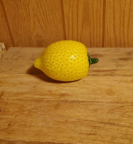 VTG Hand Blown Glass Lemon Yellow Art Murano Style 5" | eBay