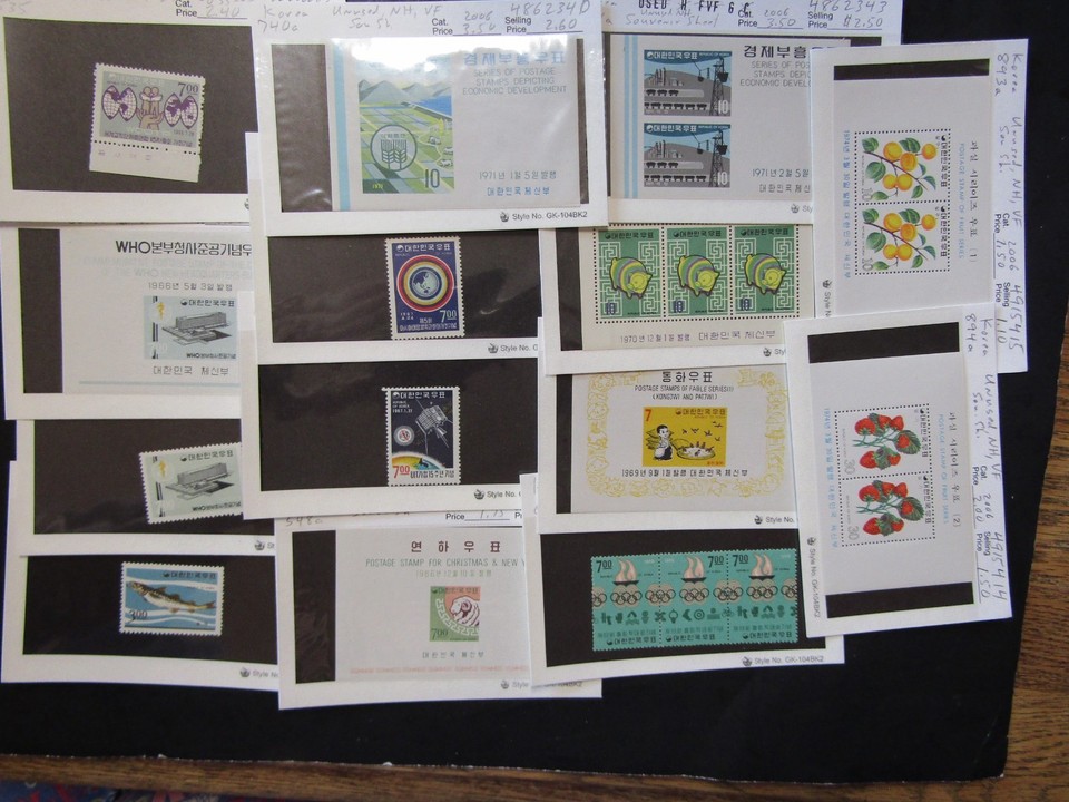 Korea stamps in 102 card new/used lot of 26 cards | eBay