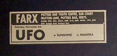 UFO Flying Era 1971 Mini Poster Type Concert Ad, Promo Advert | eBay