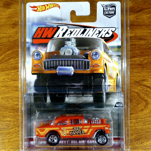 Hot Wheels Car Culture HW Redliners '55 Chevy Bel Air Gasser Orange ...