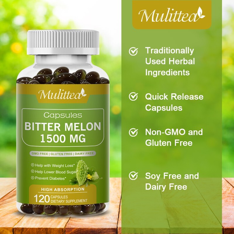 Organic Bitter Melon Capsules Bitter Melon Extract 1500mg Blood Sugar ...