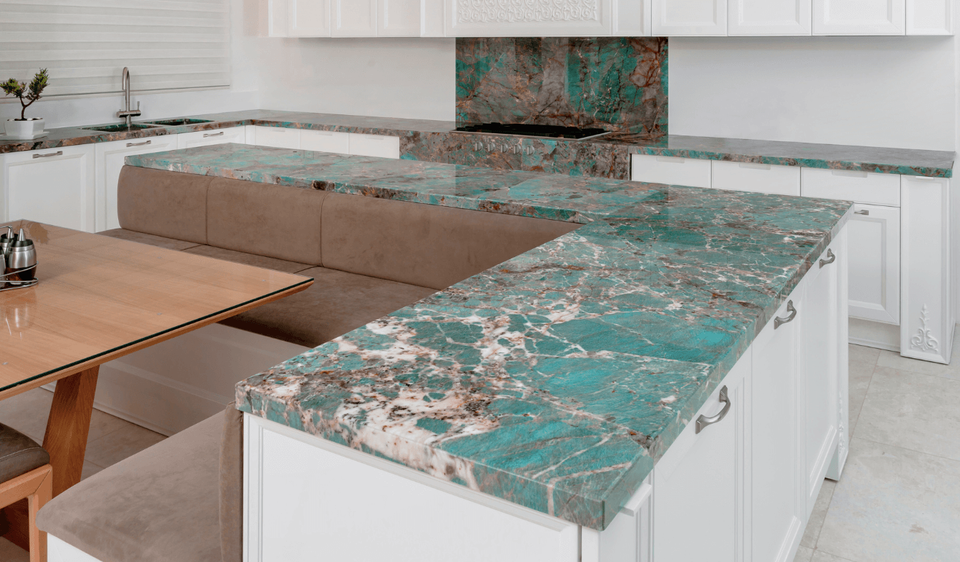 Amazonite quartz kitchen countertops/Amazonite quartz island ...