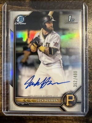 2022 Bowman Chrome Prospect Autographs Refractor #CPA-JH Jack Herman ...
