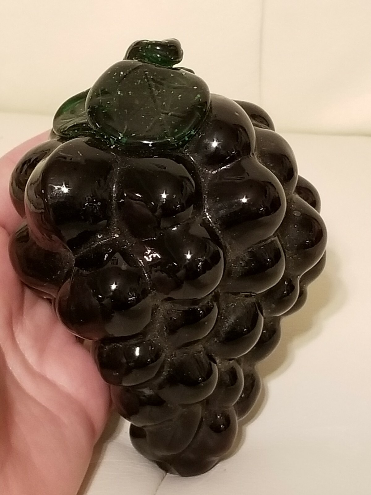 Vintage Art Glass Grape Cluster Fruit Kitchen Decor Collectible Paperweight | eBay