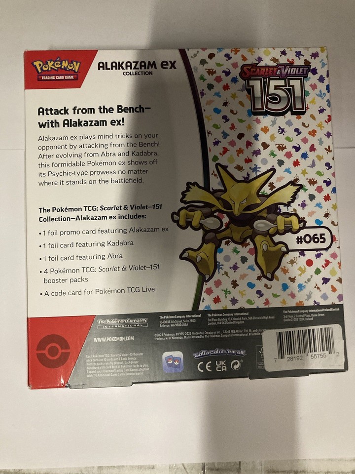 Pokemon TCG Scarlet and Violet - 151 Alakazam ex Collection Box | eBay