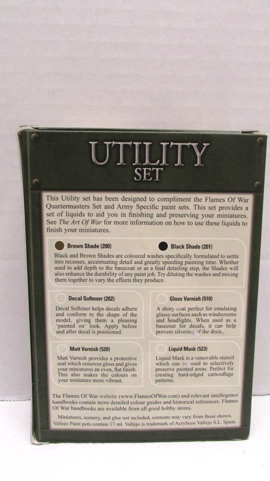 NEW Battlefront Miniatures Flames Of War Utility Set QPS02 OOP World ...