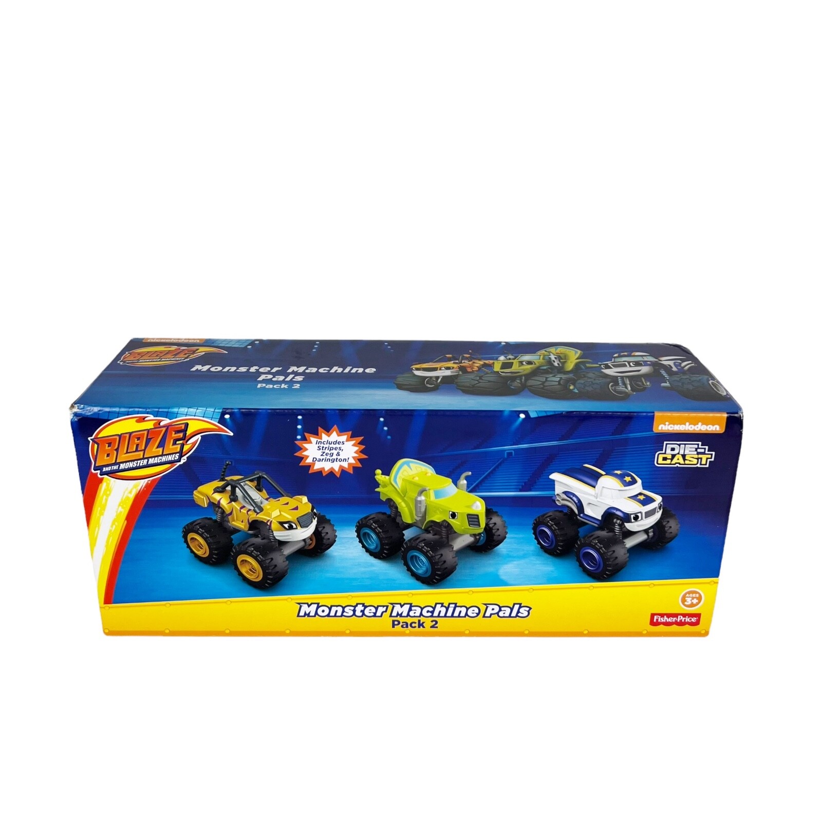 Blaze Monster Machines Pals 3 Pack Die Cast Trucks NEW Stripes Zeg ...