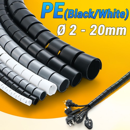 Spiral Wrap Cable Binding Tidy Leads on TV / PC / Home Cinema / CCTV ...