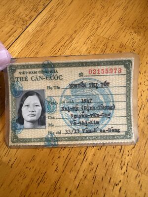Original South Vietnam Civilian ID Card Guarantee War Issue Cute Girl ...