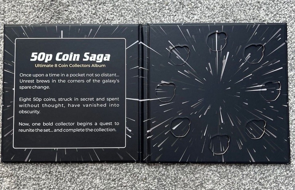 Star Wars 50p Coin Album Holds The Full 8 Coin Set Collector Display ...