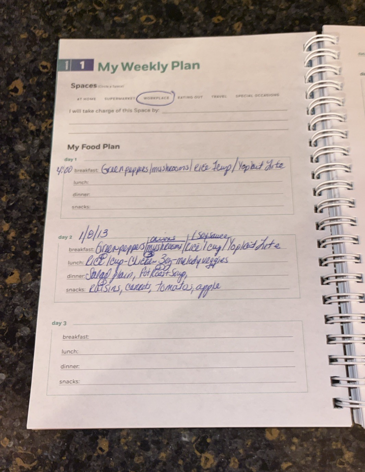 Weight Watchers Track 12 Week Planner & Tracker 3 Month Journal Food ...