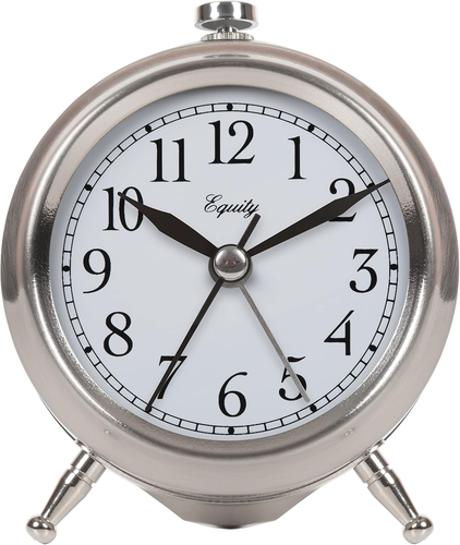 Equity 25655 Small Silver Metal Alarm Clock 726084814592| eBay