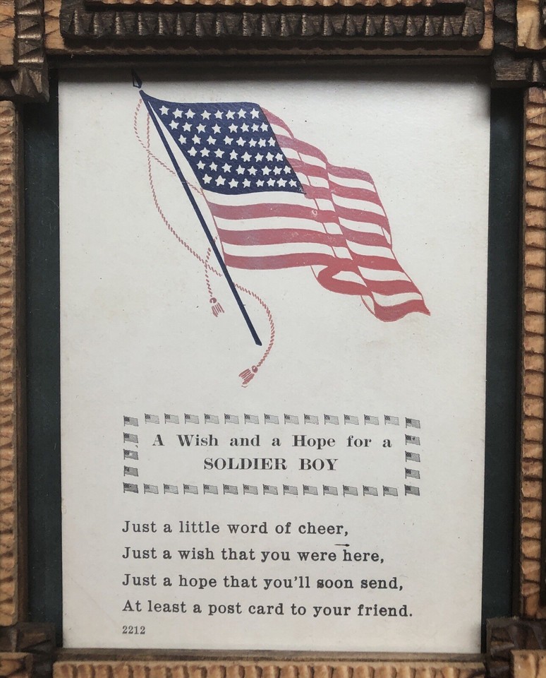 Vintage Handcrafted Tramp Art-Style Frame with Soldier Boy Poem | eBay