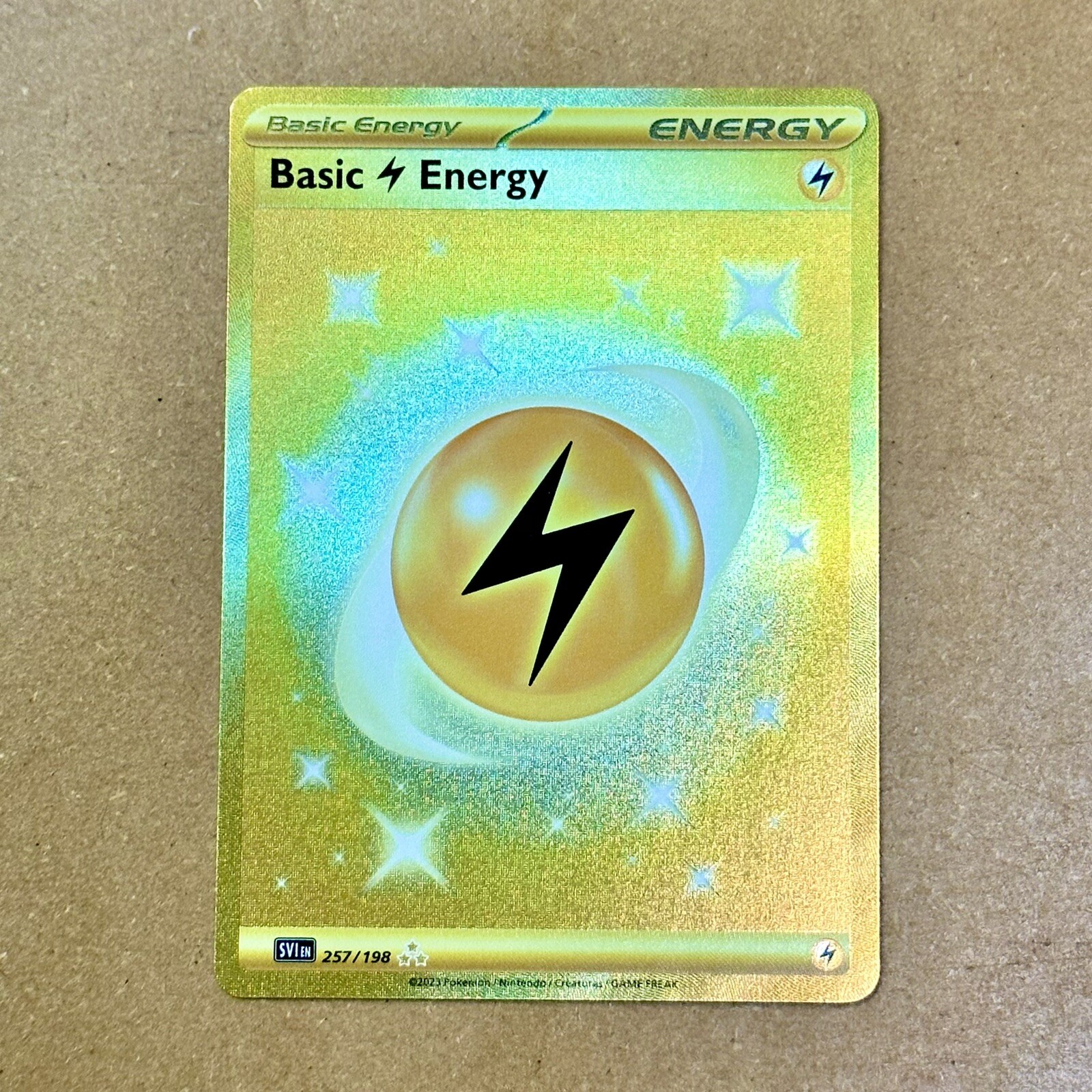 ⚡️Basic Lightning Energy Gold Ultra Rare Pokemon Scarlet and Violet 257 ...
