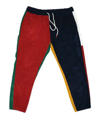 Tommy Hilfiger Corduroy Colorblock Drawstring Waist Men's Jogger Pants ...