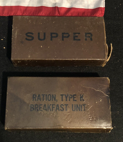WWII K Ration Wax Boxes, SUPPER and RATION, TYPE K BREAKFAST UNIT ...