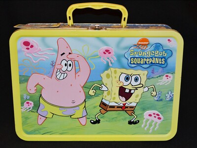 Spongebob Squarepants Large Metal Lunchbox Viacom 2006 33cm x 23cm ...