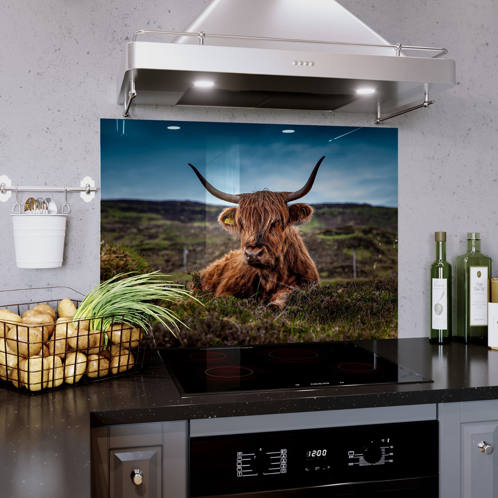 Kitchen Glass Splashback Toughened Cooker ANY SIZE WxH Farm Animal ...