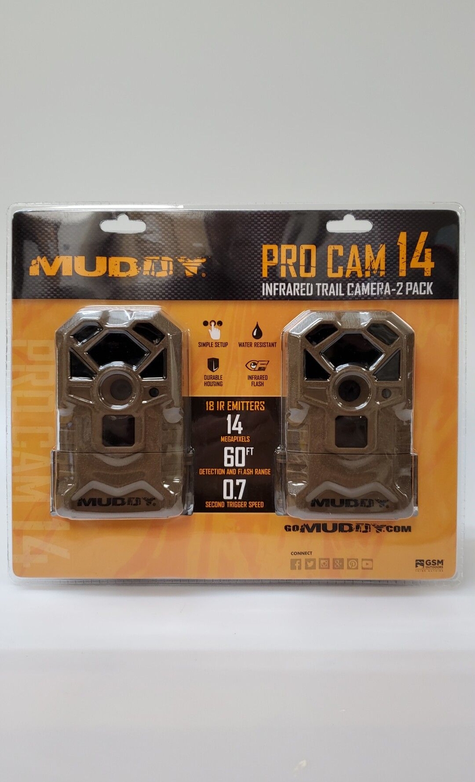 Muddy Pro Cam 14 14MP 60ft Infrared Trail Cameras MUD-MTC14-2PK Pack of ...