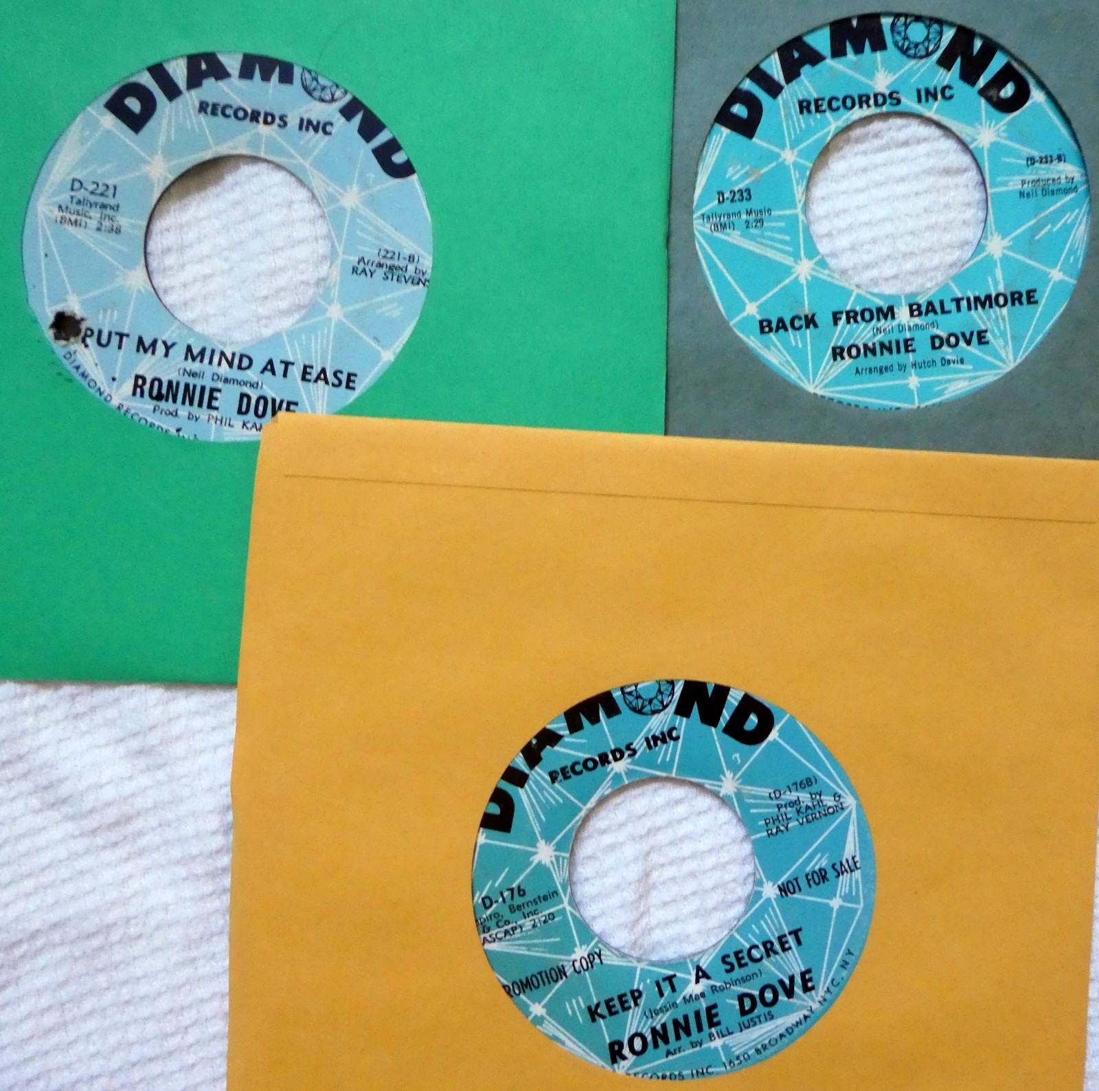 RONNIE DOVE lot of 3x45 rpm singles on Diamond TEEN pop Ct1362 | eBay