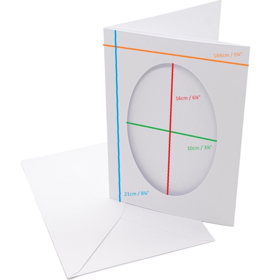 Oval Aperture A5 Tri Fold Cards Beige White 16x10cm Aperture 5 Pack ...