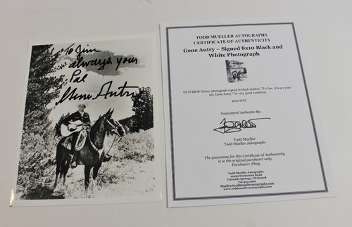 Gene Autry Singing Cowboy Horse Photo Signed Autograph Signature 8x10 ...