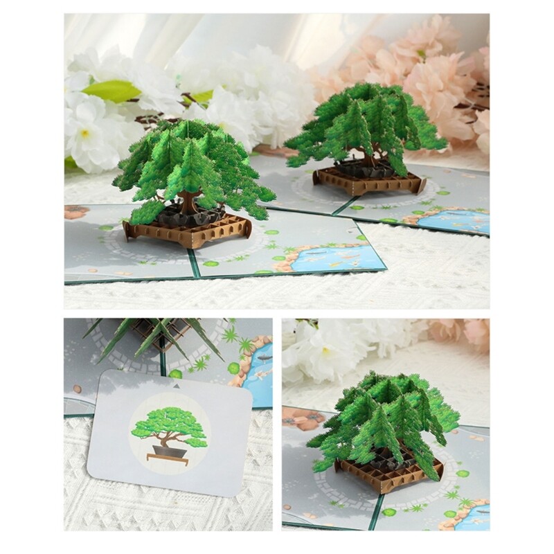 Handmade Pine Tree Card 3D Up Greeting Cards for Guests Housewarming | eBay