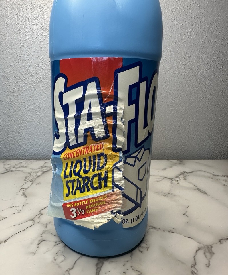 STA-FLO Concentrated Liquid Starch Laundry Vintage Blue Bottle 32oz | eBay