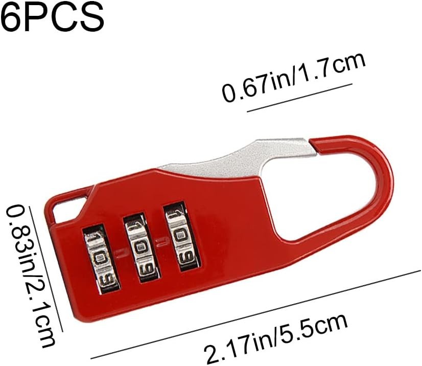 6 Pack 3 Digit Combination Padlock Codes Security Padlocks Heavy Duty ...