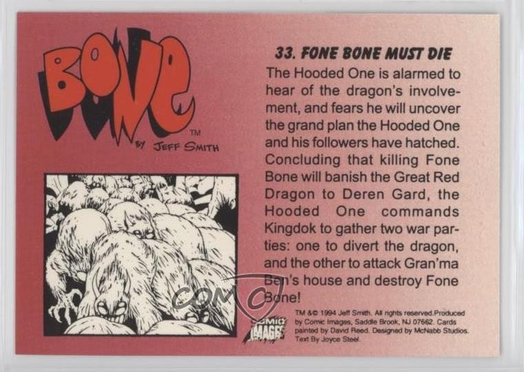 1994 Comic Images Bone - Jeff Smith Fone Bone Must Die #33 3c7 | eBay