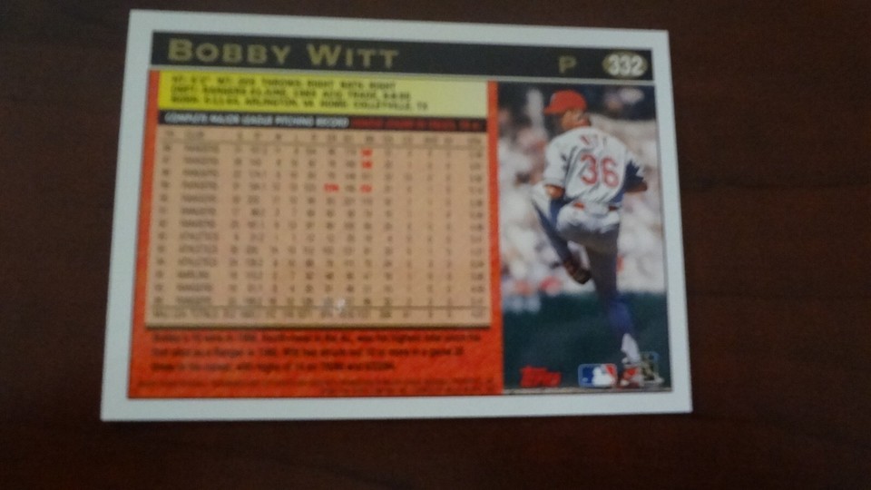 1997 TOPPS # 332 BOBBY WITT BASEBALL CARD | eBay
