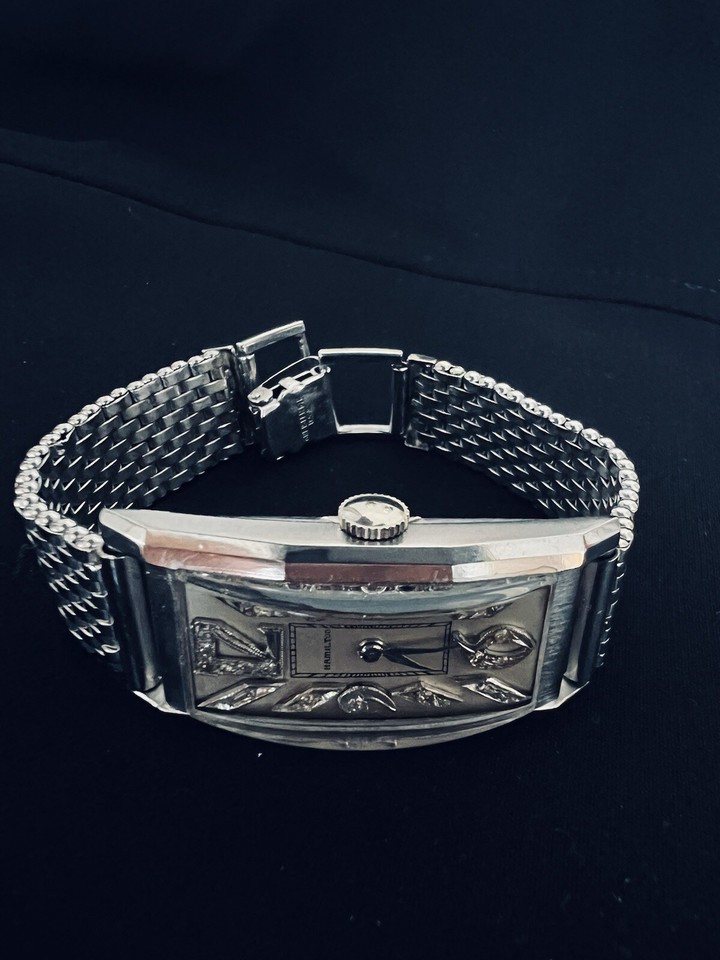 SERVICED HAMILTON 1941 * SOLID PLATINUM * ... DIAMOND DIAL /14k WHITE ...