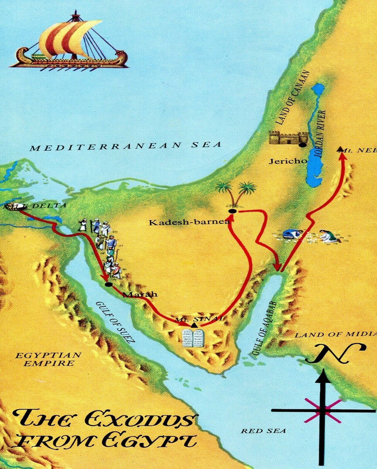 Exodus from Egypt MAP 8x 10" ULTRA PREMIUM SATIN PRINT | eBay
