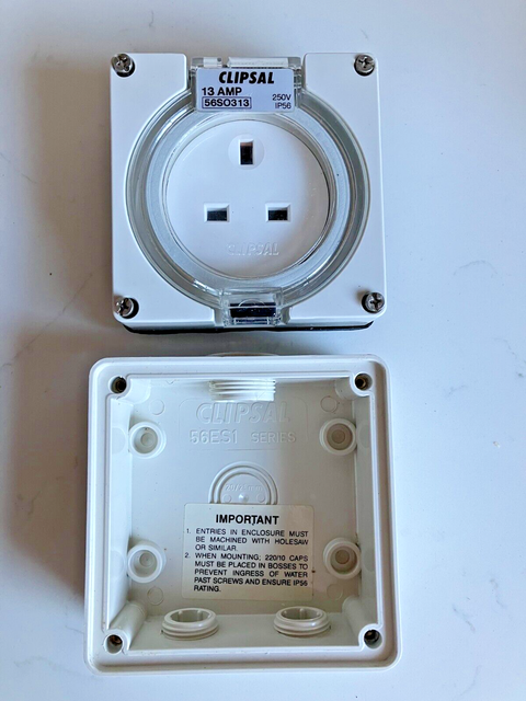 Clipsal 56CB Series IP66 Electrical Box Plastic Outlets 56SO313 ...