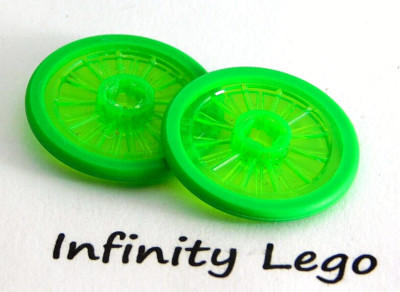 2 LEGO Trans-Neon Green Bicycle Wheels with Tire Friends (41699 4720 ...