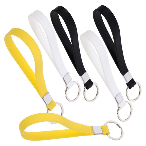 6Pcs Colorful Keychain Wrist Strap Key Ring Silicone Lanyard Set | eBay
