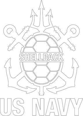 4" Navy shellback crossing white bumper sticker decal made in usa | eBay