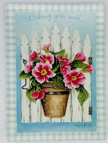 Get Well Card Potted Flower Art Jane Shasky “Feeling Better In Every ...
