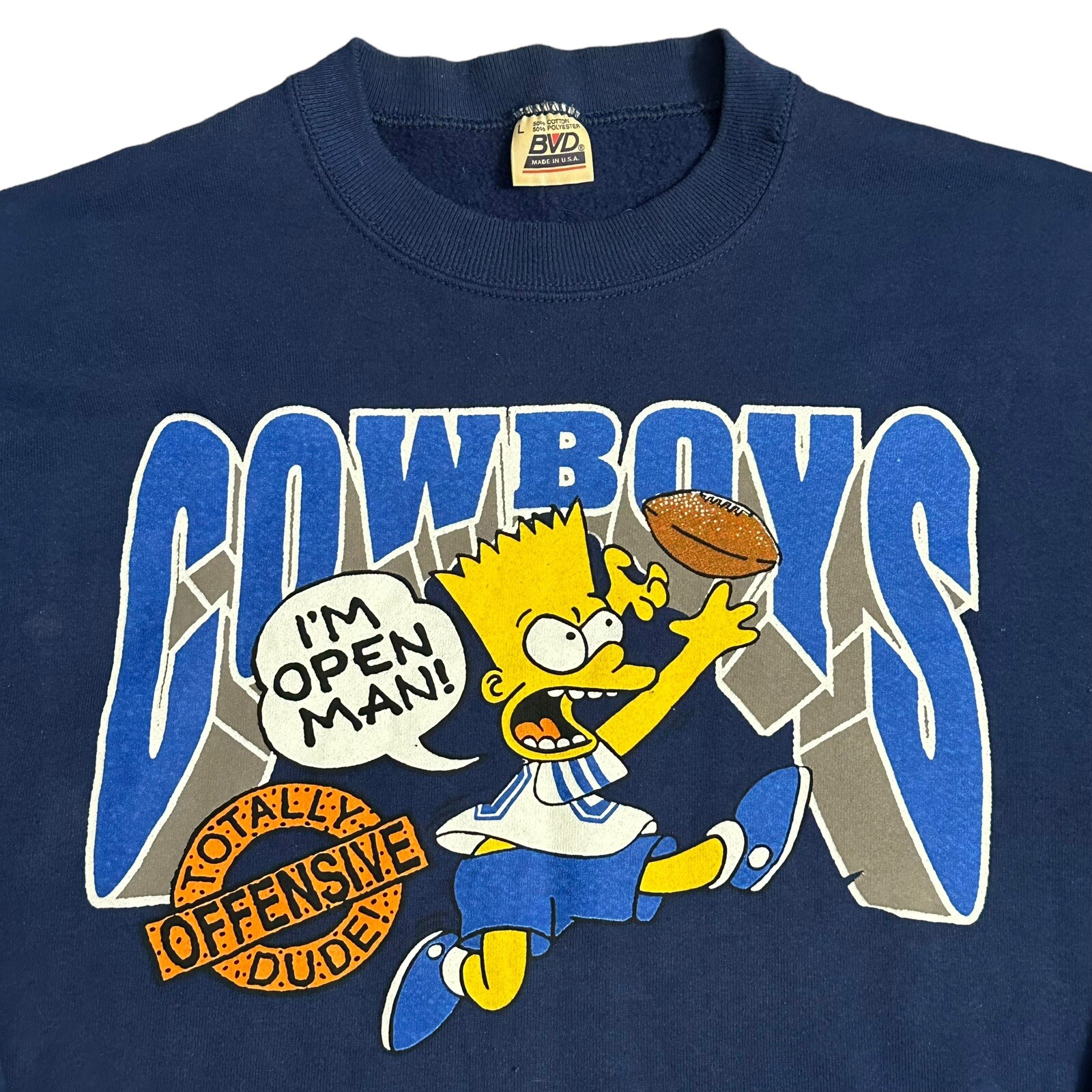 VINTAGE BART SIMPSON DALLAS COWBOYS 90s CREWNECK SWEA… - Gem
