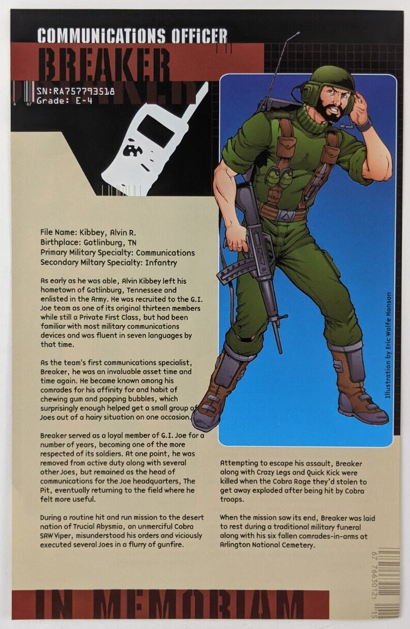Breaker Doc GI Joe Comic Poster Art PROMO Original Pin-Up Profile ...