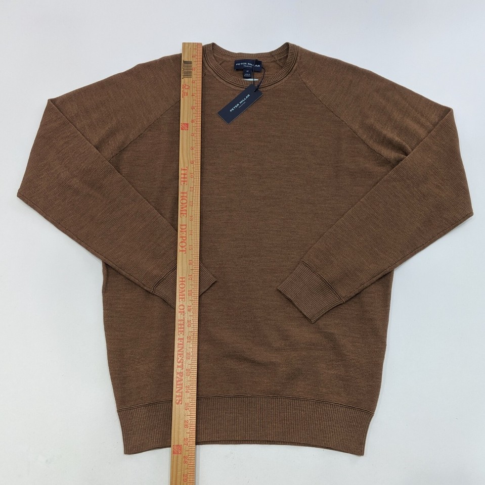 Peter Millar Collection Sweater Mens M Brown Excursionist Flex Merino ...