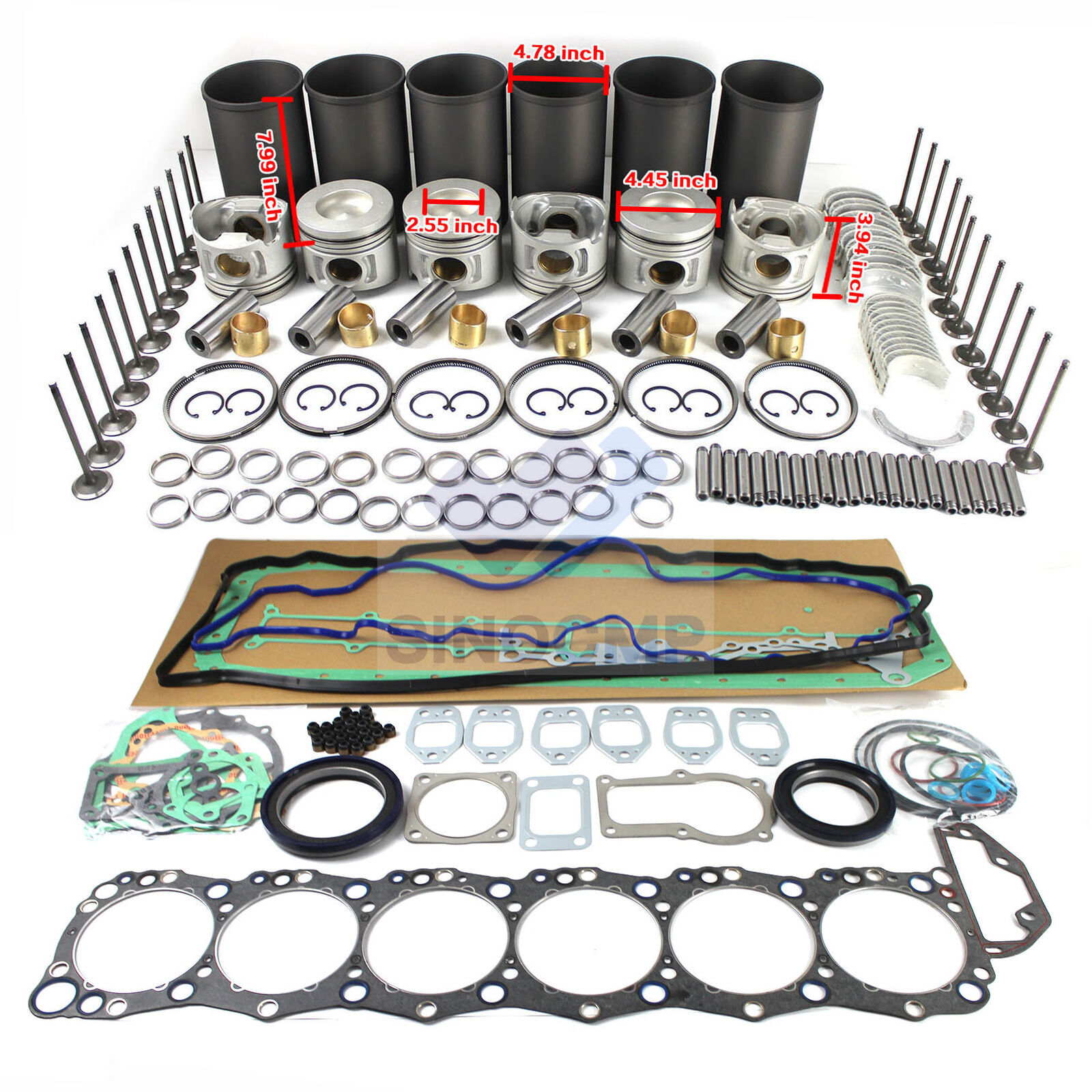 J08C J08E J08CT J08ET Engine Rebuild Kit For Hino JO8C JO8E JO8CT JO8ET ...