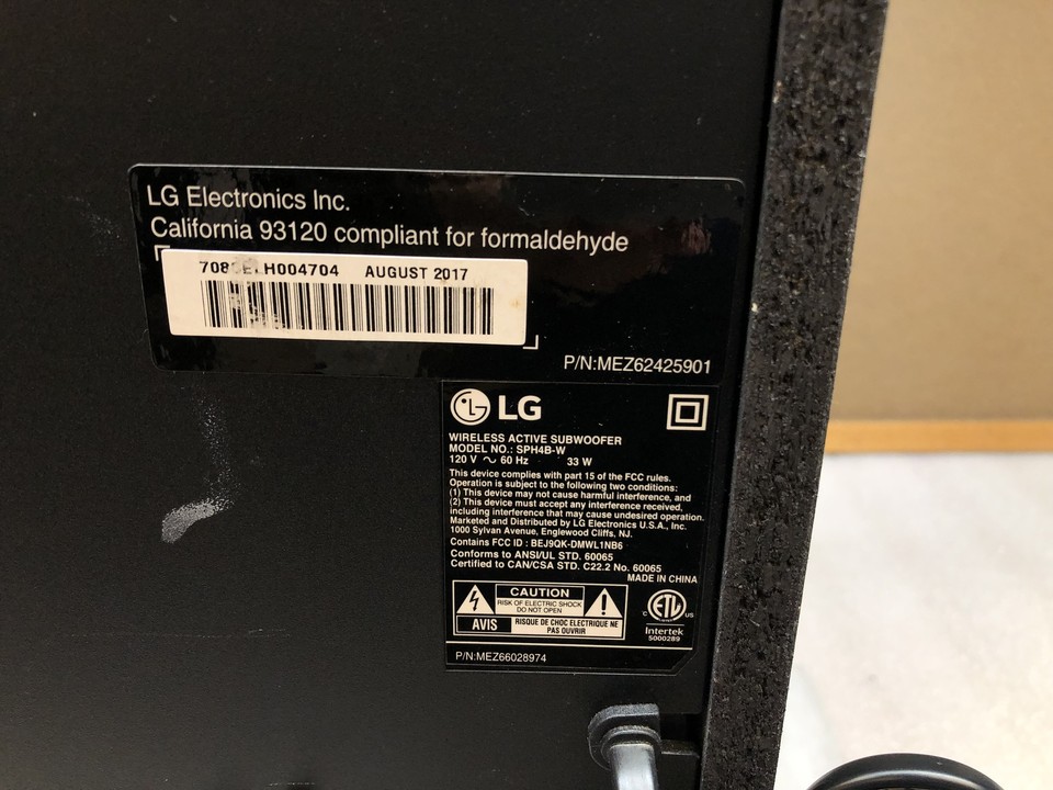 LG SH3K 38-Inch 2.1 Channel Wireless Sound Bar With Wireless Subwoofer ...