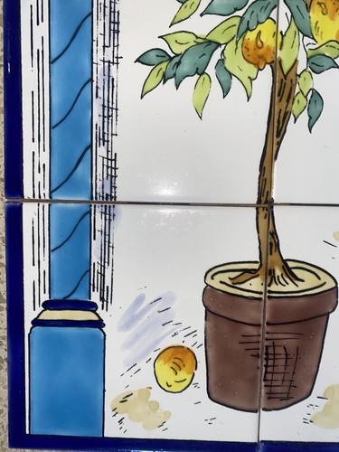 Ceramic Tile Mural Backsplash Lemon Tree Wall Mosaic Deco Hand Painted ...