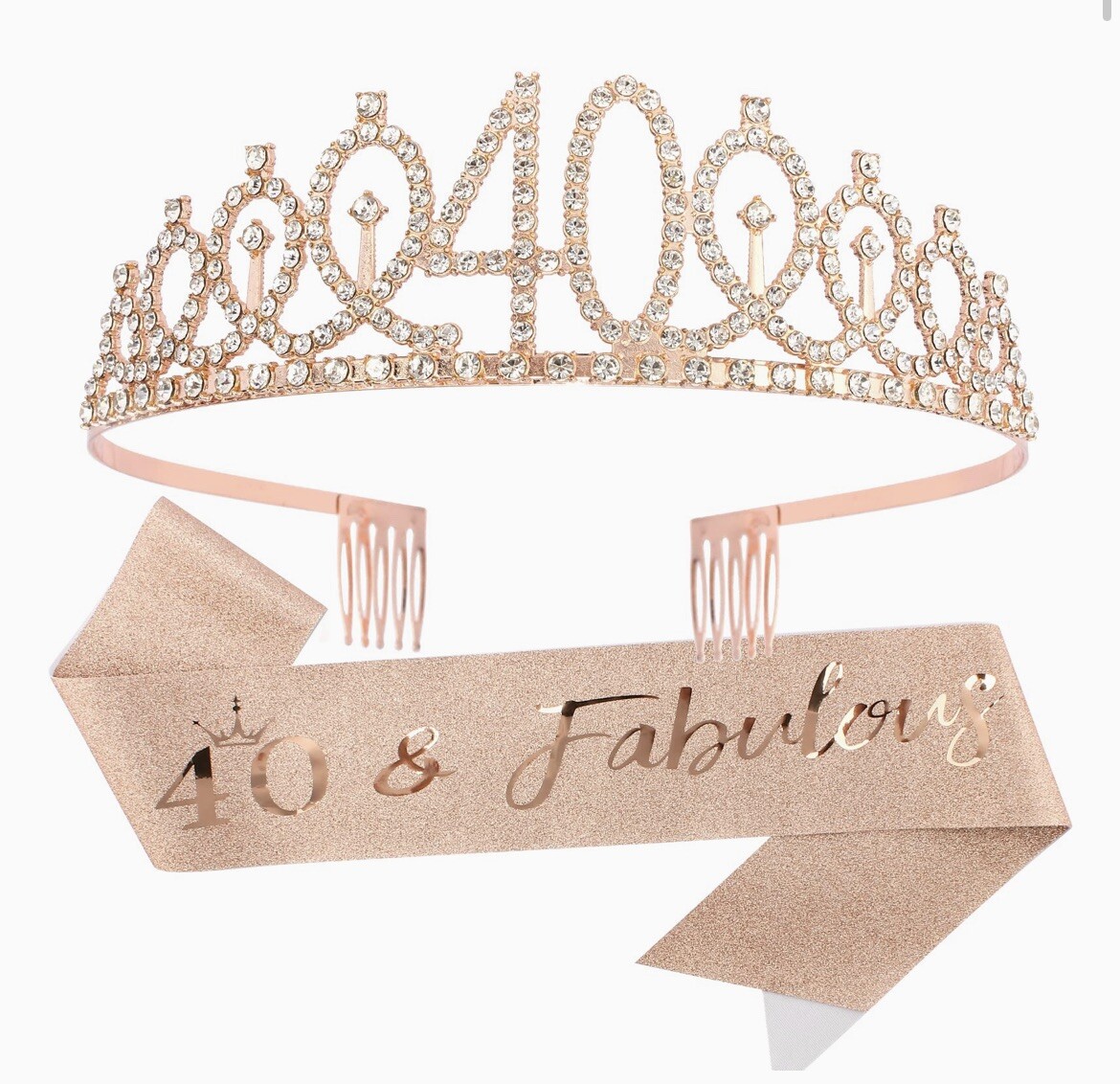 40 and Fabulous 40th Birthday Sash and Tiara 40th Birthday Decorations ...