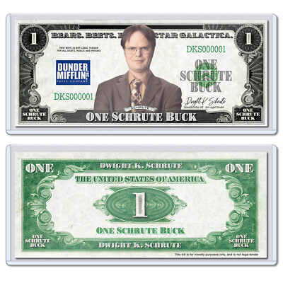Collectible Novelty Dwight Schrute Buck Dollar Bill with Case The ...