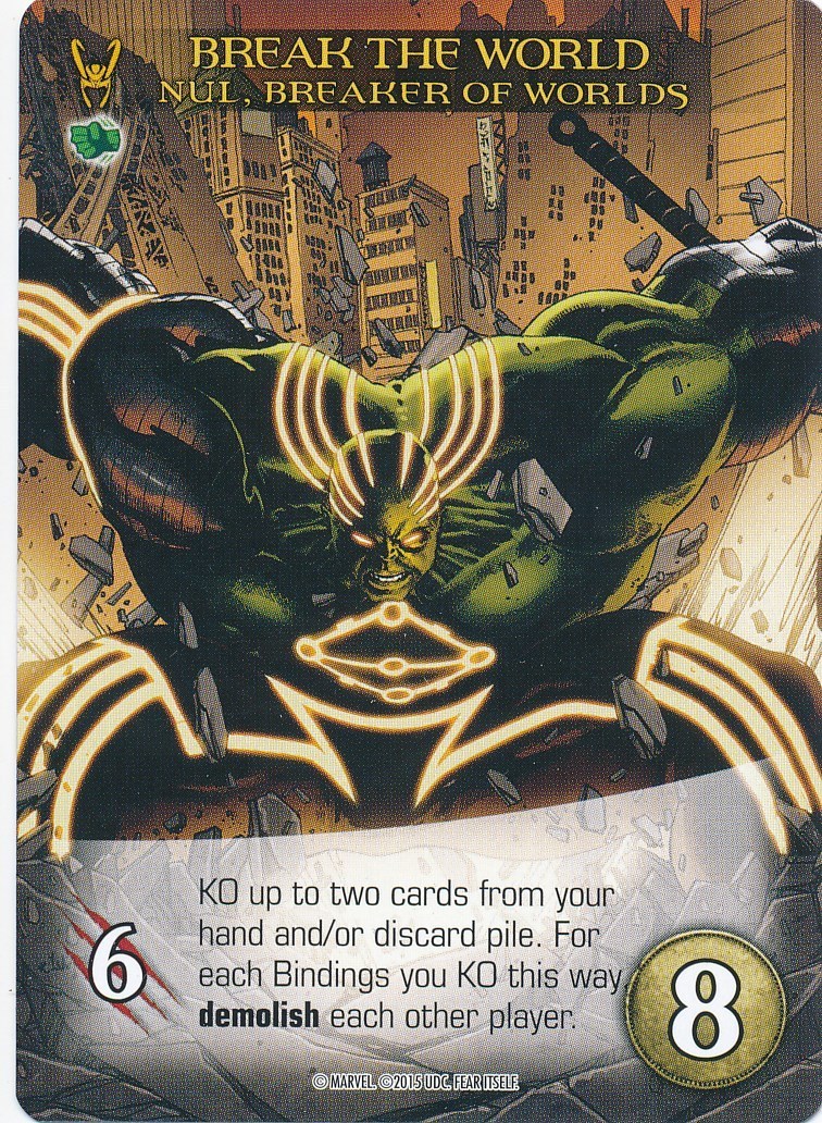 NUL, BREAKER OF WORLDS HULK Upper Deck Marvel Legendary SP BREAK THE ...